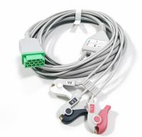 China GE Marquette Dash2500 B30 Solar8000 Compatible One-piece 3-Lead AHA ECG Cable TPU Gray 11pin Snap Clip for sale