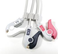 China GE Marquette Dash2500 B30 Solar8000 Compatible One-piece 3-Lead AHA ECG Cable TPU Gray 11pin Snap Clip for sale