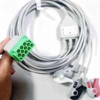 China GE Marquette Dash2500 B30 Solar8000 Compatible One-piece 3-Lead AHA ECG Cable TPU Gray 11pin Snap Clip for sale