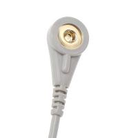 China ECG EKG Snap Electrode Lead Wire 4.0mm Female to Female 10pcs Reusable TPU Cable Set 24cm for sale