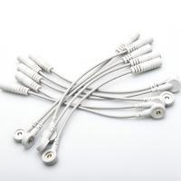 China ECG EKG Snap Electrode Lead Wire 4.0mm Female to Female 10pcs Reusable TPU Cable Set 24cm for sale