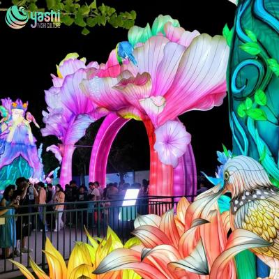 China Custom Floral LED Lanterns 100-500CM with Dual Color Temperature 2700K-6000K for Amusement Parks and Events for sale