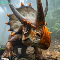China Electric Triceratops Dinosaur Model 300-1000CM with Sound and Movement for Outdoor Amusement Parks for sale