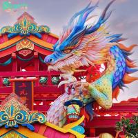 China Customizable Large-Scale Chinese Pavilion Lantern Exhibition with LED Lighting for Theme Parks and Festivals for sale