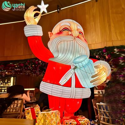 China Handmade Santa Claus Lanterns 200-800CM Custom Size LED Christmas Decorations for Theme Parks for sale