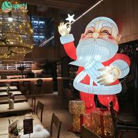 China Handmade Santa Claus Lanterns 200-800CM Custom Size LED Christmas Decorations for Theme Parks for sale