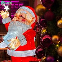 China Handmade Santa Claus Lanterns 200-800CM Custom Size LED Christmas Decorations for Theme Parks for sale