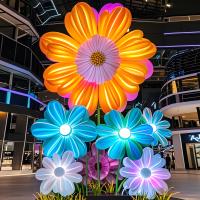China Custom Light-Up Flower Lanterns 150-240CM with Dual Color Temperature LED for Festivals and Events for sale