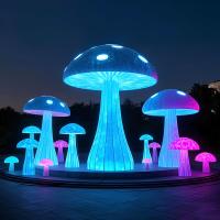 China Custom LED Mushroom Lanterns 150-240CM for Parks and Commercial Decor with 110/220V Power for sale