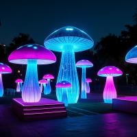 China Custom LED Mushroom Lanterns 150-240CM for Parks and Commercial Decor with 110/220V Power for sale