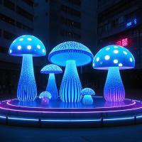 China Custom LED Mushroom Lanterns 150-240CM for Parks and Commercial Decor with 110/220V Power for sale