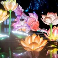 China Custom Lifelike Artificial Flower Lanterns 100-500CM with LED Lighting for Outdoor & Commercial Use for sale