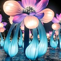 China Customizable Artificial Flower Silk Lanterns 100-500CM with LED Lighting for Commercial Decor for sale