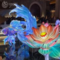 China Custom Lifelike Lotus Lanterns 100-500CM with LED Lighting for Outdoor Garden Decor for sale
