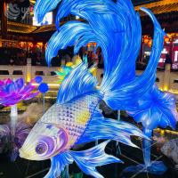 China Custom Lifelike Lotus Lanterns 100-500CM with LED Lighting for Outdoor Garden Decor for sale