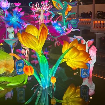 China Custom Artificial Flower Lanterns 150-160CM with LED Lighting for Outdoor & Commercial Decor for sale