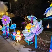 China Traditional Artificial Peony Flower Zigong Lantern For Garden Outdoor Decoration for sale