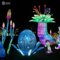 China Outdoor Exotic Artificial Flower Light Handmade Lantern 150-160CM Waterproof Fabric with LED Lighting 110/220V for sale