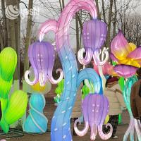 China Custom Fantasy Exotic Alien Flower Lantern, Large LED Whimsical Floral Light Sculpture for Park & Theme Festival for sale