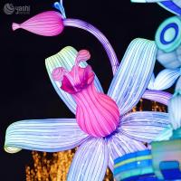 China Custom Giant Orchid Flower LED Lantern, Colorful Floral Light Sculpture for Park & Garden Light Show for sale
