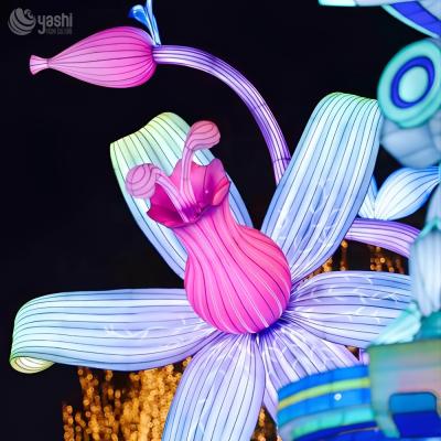 China Custom Giant Orchid Flower LED Lantern, Colorful Floral Light Sculpture for Park & Garden Light Show for sale
