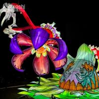 China Custom Magical Fantasy Flower Lantern, Large LED Surreal Floral Light Sculpture for Enchanted Theme Park Festival for sale