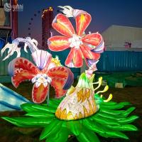 China Custom Magical Fantasy Flower Lantern, Large LED Surreal Floral Light Sculpture for Enchanted Theme Park Festival for sale