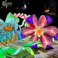 China Custom Magical Fantasy Flower Lantern, Large LED Surreal Floral Light Sculpture for Enchanted Theme Park Festival for sale