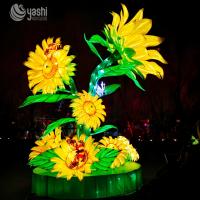 China Glowing Sunflower Sculpture LED Chinese Lantern For Garden Decor for sale
