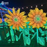 China Glowing Sunflower Sculpture LED Chinese Lantern For Garden Decor for sale