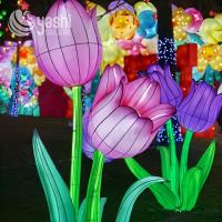 China Artificial Tulip Flower LED Zigong Lantern for Outdoor Decoration for sale
