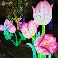 China Artificial Tulip Flower LED Zigong Lantern for Outdoor Decoration for sale