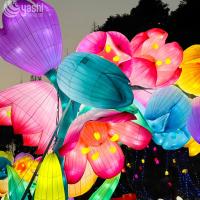 China Artificial Tulip Flower LED Zigong Lantern for Outdoor Decoration for sale