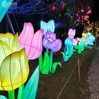 China Artificial Tulip Flower LED Zigong Lantern for Outdoor Decoration for sale