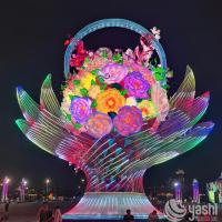 China Large Outdoor LED Illuminated Flower Basket for Light Shows and Festivals for sale