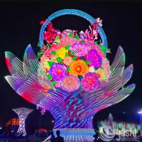 China Large Outdoor LED Illuminated Flower Basket for Light Shows and Festivals for sale