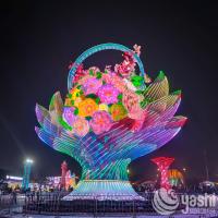 China Large Outdoor LED Illuminated Flower Basket for Light Shows and Festivals for sale