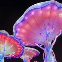 China Lifelike Mushroom Zigong Lantern Sculpture for Outdoor Party Decoration for sale