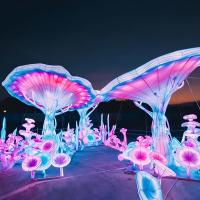 China Lifelike Mushroom Zigong Lantern Sculpture for Outdoor Party Decoration for sale