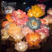 China LED Silk Lotus Flower Lantern 180-200CM Outdoor Decoration with Dual Color Temperature 2700K-6000K Lighting for sale