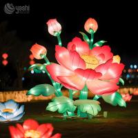 China Traditional Chinese Peony Sculpture Outdoor Lanterns 180-200CM Customizable 110/220V LED Lighting for sale