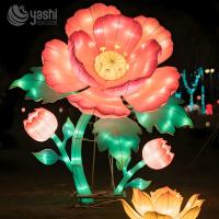 China Traditional Chinese Peony Sculpture Outdoor Lanterns 180-200CM Customizable 110/220V LED Lighting for sale