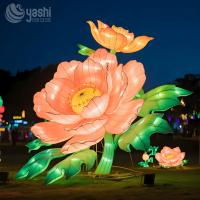 China Traditional Chinese Peony Sculpture Outdoor Lanterns 180-200CM Customizable 110/220V LED Lighting for sale