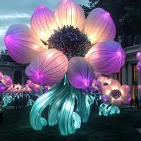 China Chinese Peony Sculpture Lantern 100CM × 100CM with Dual Color Temperature LED 2700K-6000K for Outdoor Party Decoration for sale