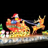 China Handmade Santa Claus Christmas Lanterns 200-220CM with LED Lighting for Festival Decorations for sale