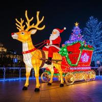 China Handmade Santa Claus Christmas Lanterns 200-220CM with LED Lighting for Festival Decorations for sale
