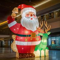China Custom Large Santa Claus Lanterns 200-220CM with LED Lighting for Outdoor Christmas Decorations for sale