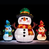 China 200-220CM Waterproof Snowman Lantern with LED Lighting for Outdoor Christmas Decorations - 110/220V Customizable for sale