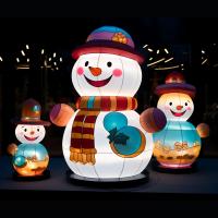 China 200-220CM Waterproof Snowman Lantern with LED Lighting for Outdoor Christmas Decorations - 110/220V Customizable for sale