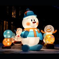 China 200-220CM Waterproof Snowman Lantern with LED Lighting for Outdoor Christmas Decorations - 110/220V Customizable for sale